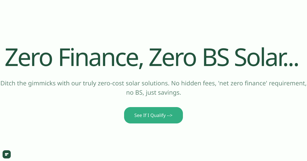 Zero Finance, Zero BS Solar... - Formshare